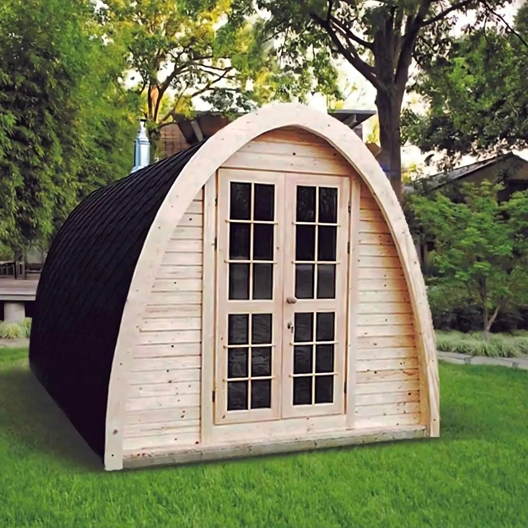 4 Person Outdoor Sauna Pod with Changing Room – GlampLaunch